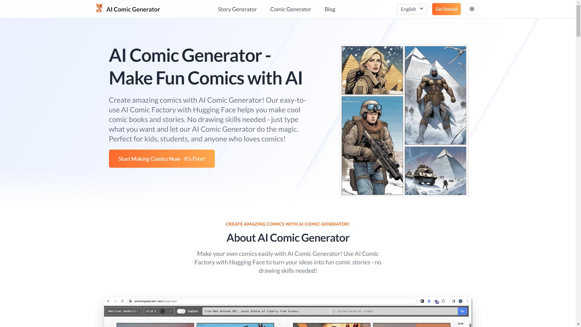 AI Comic Generator - 使用人工智能创建漫画的免费在线工厂