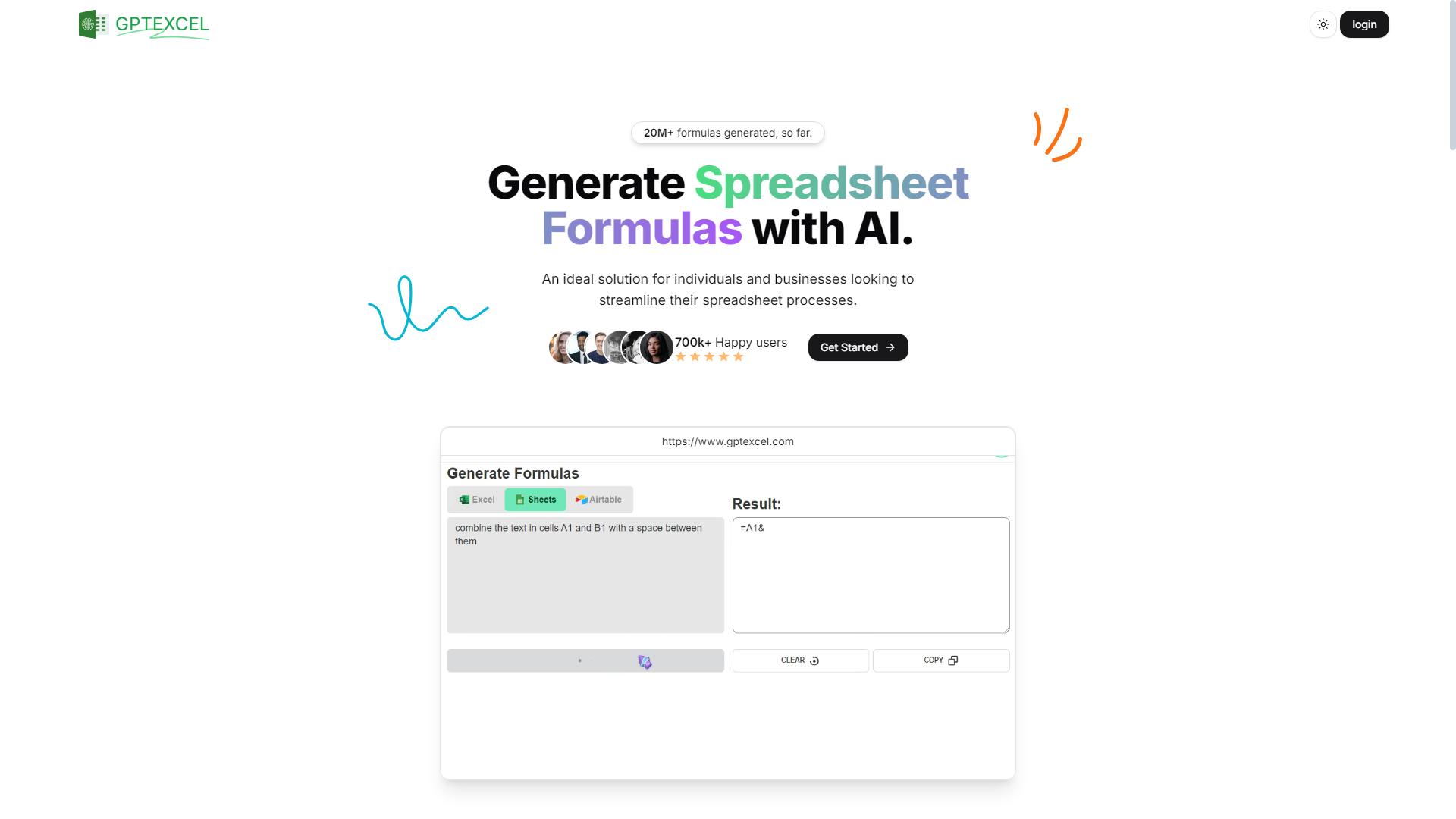 GPT Excel - AI Powered Excel formula Generator