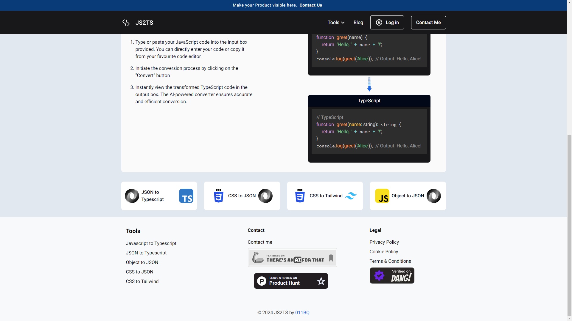 Js2TS - 将JavaScript代码转换为TypeScript的工具