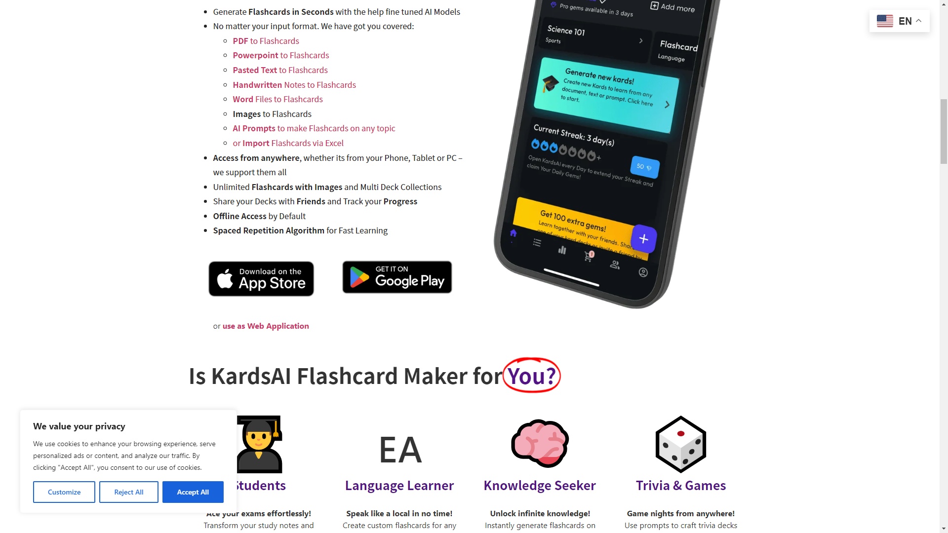 Flashcard Maker - KardsAI，快速生成闪卡，无需花费数小时。
