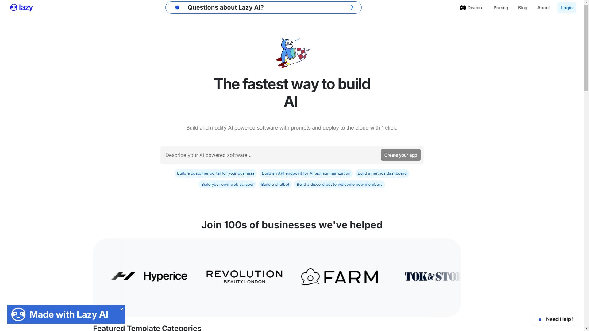 Lazy AI - 快速构建与部署 AI 应用程序