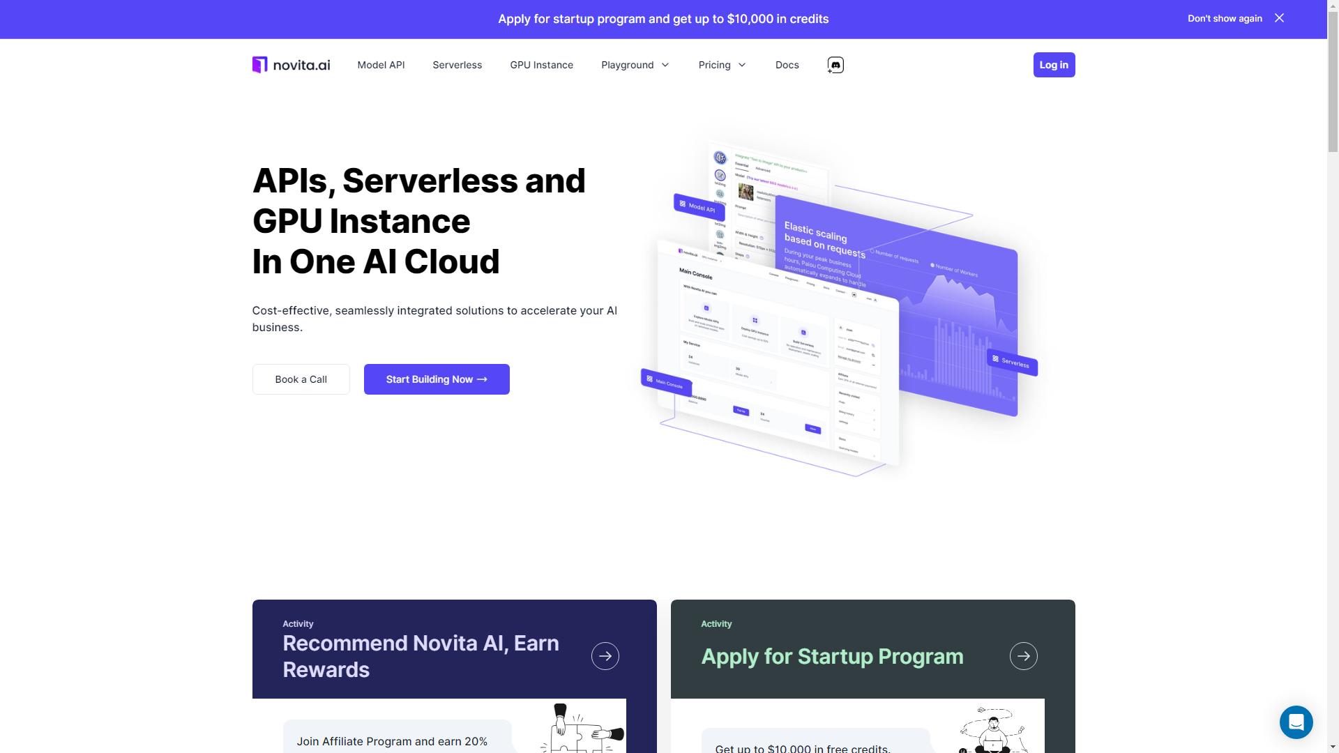 Novita AI - Model APIs, Serverless, GPU Instance In One AI Cloud