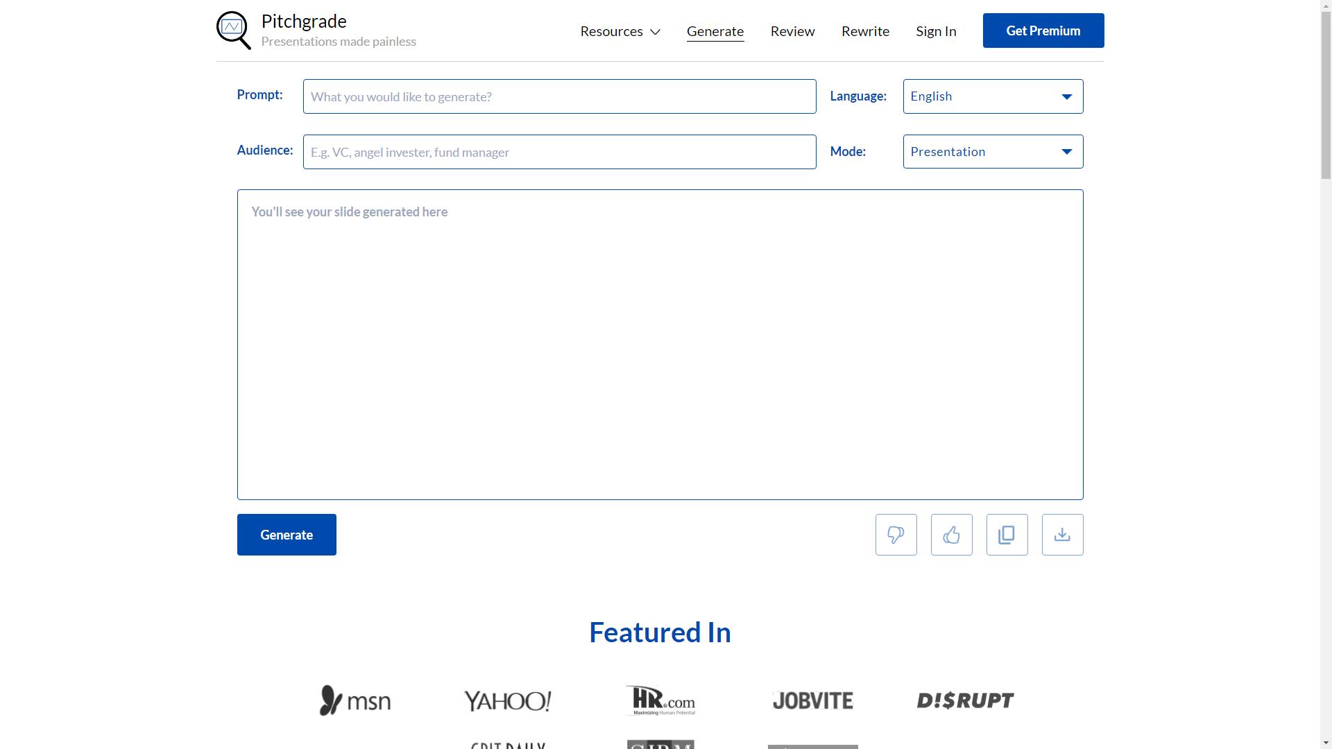 PitchGrade AI Pitch Deck Generator