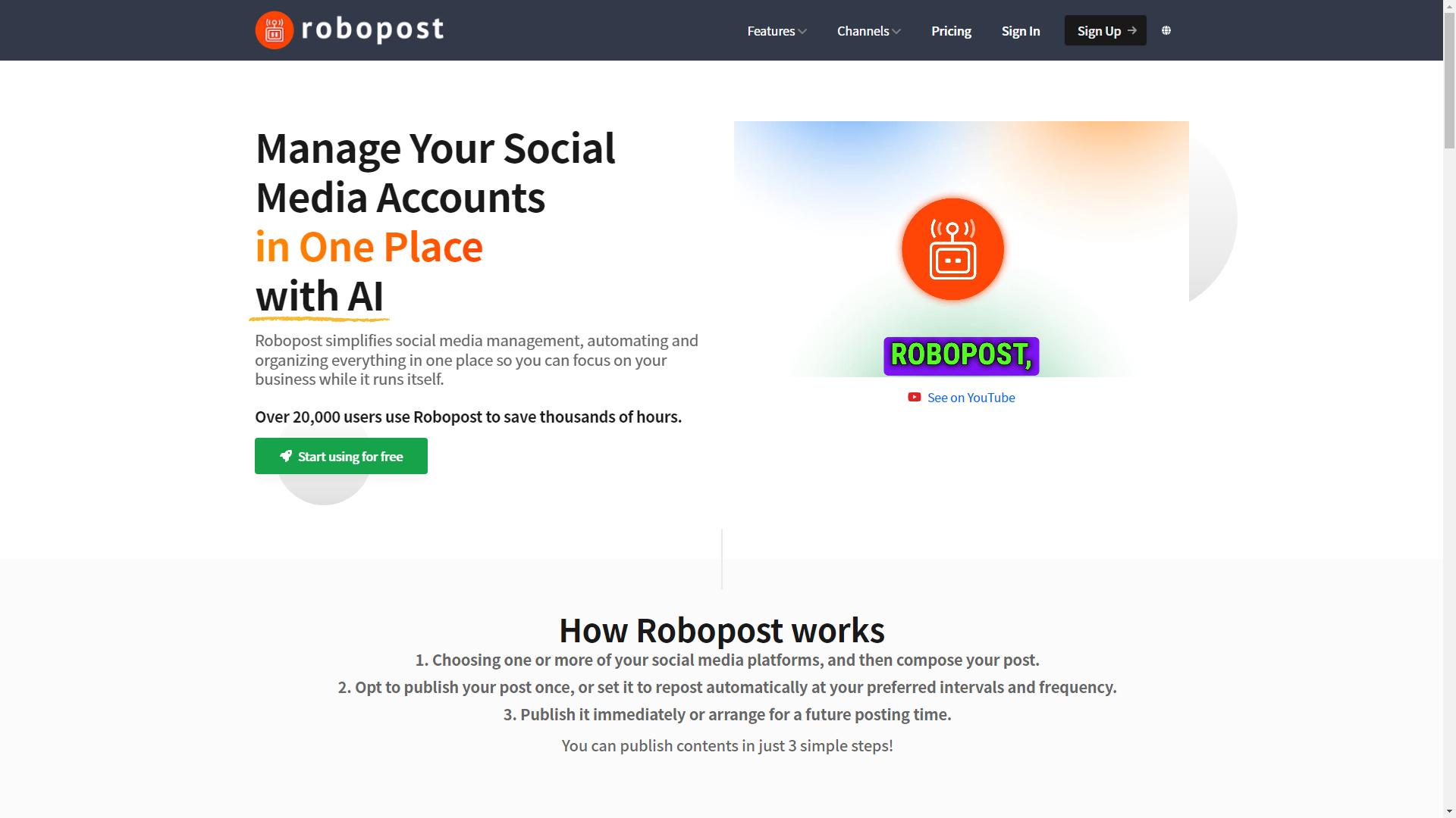 Robopost - 社交媒体计划和自动化