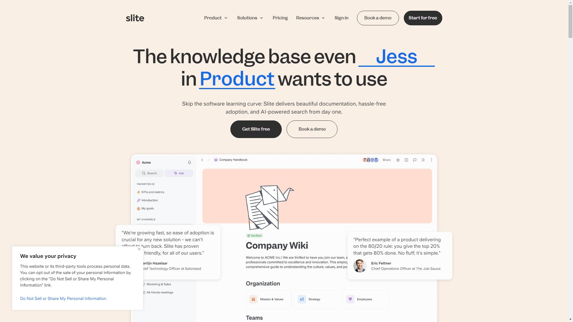 Slite - AI-powered knowledge base