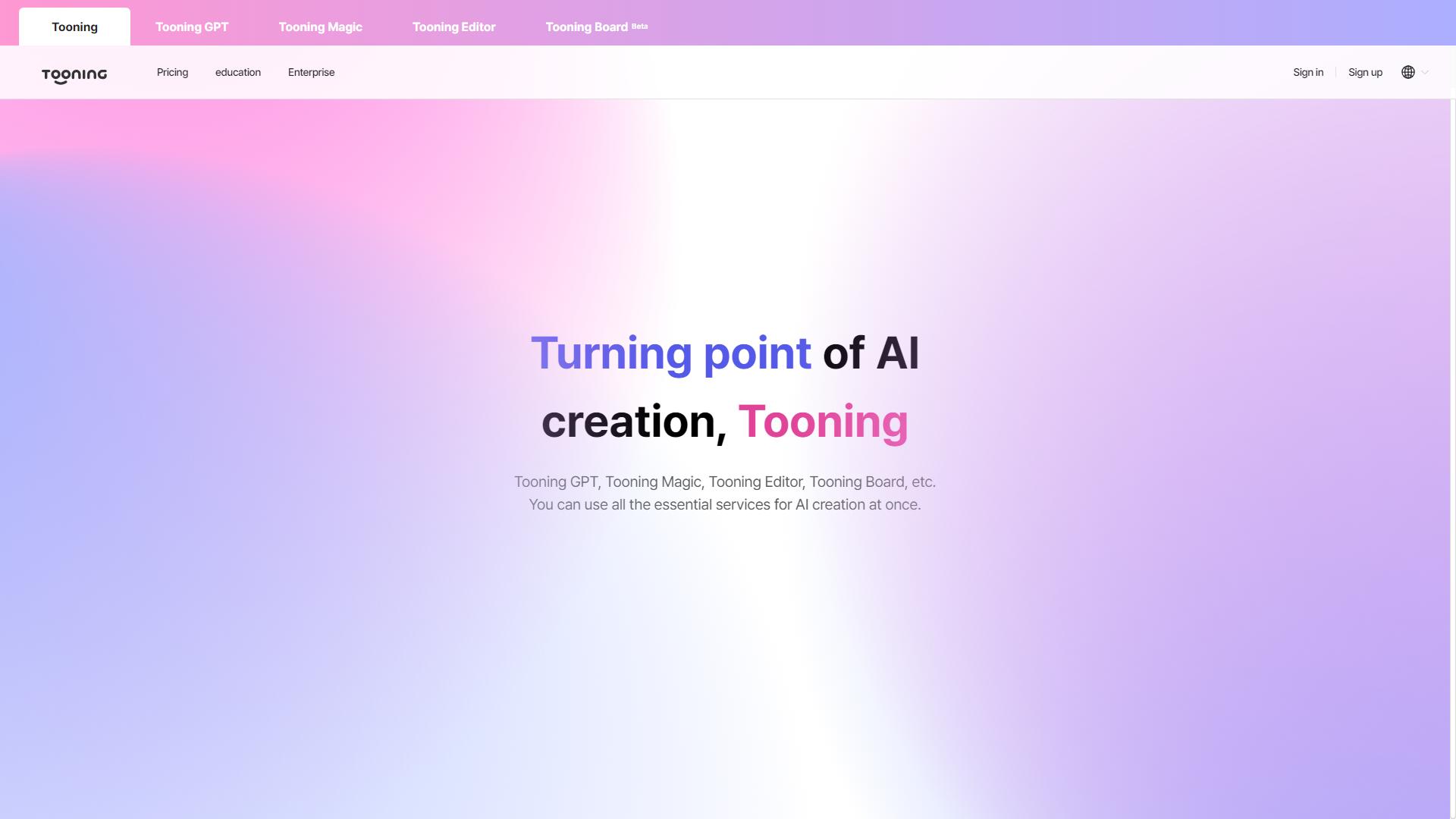 Tooning - webtoon 内容创作的转折点