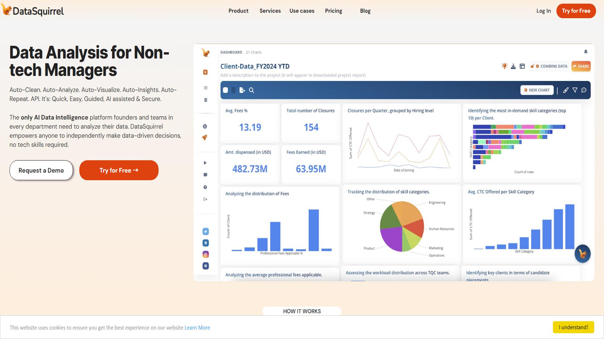 DataSquirrel.ai - AI驱动的非技术商业经理数据分析平台