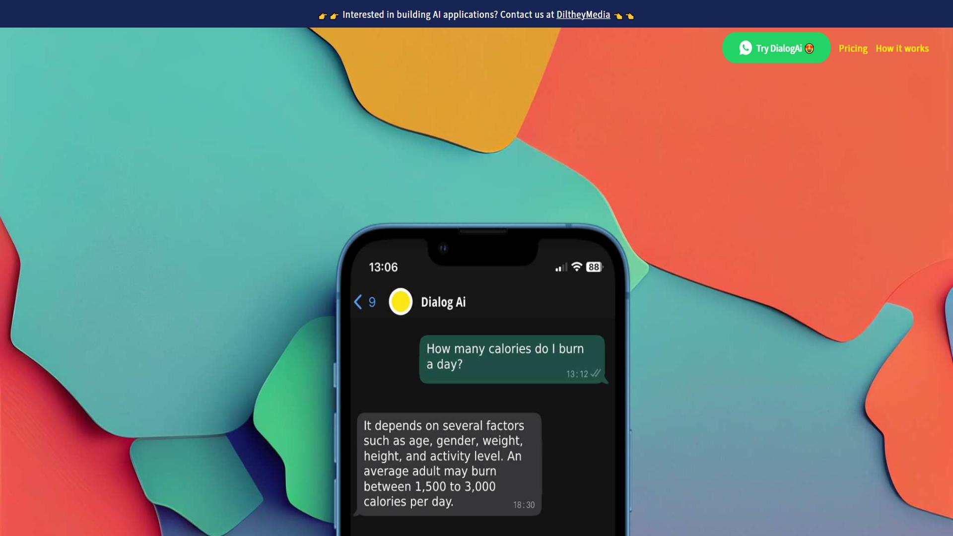 DialogAI WhatsApp chatbot built with the power of AI