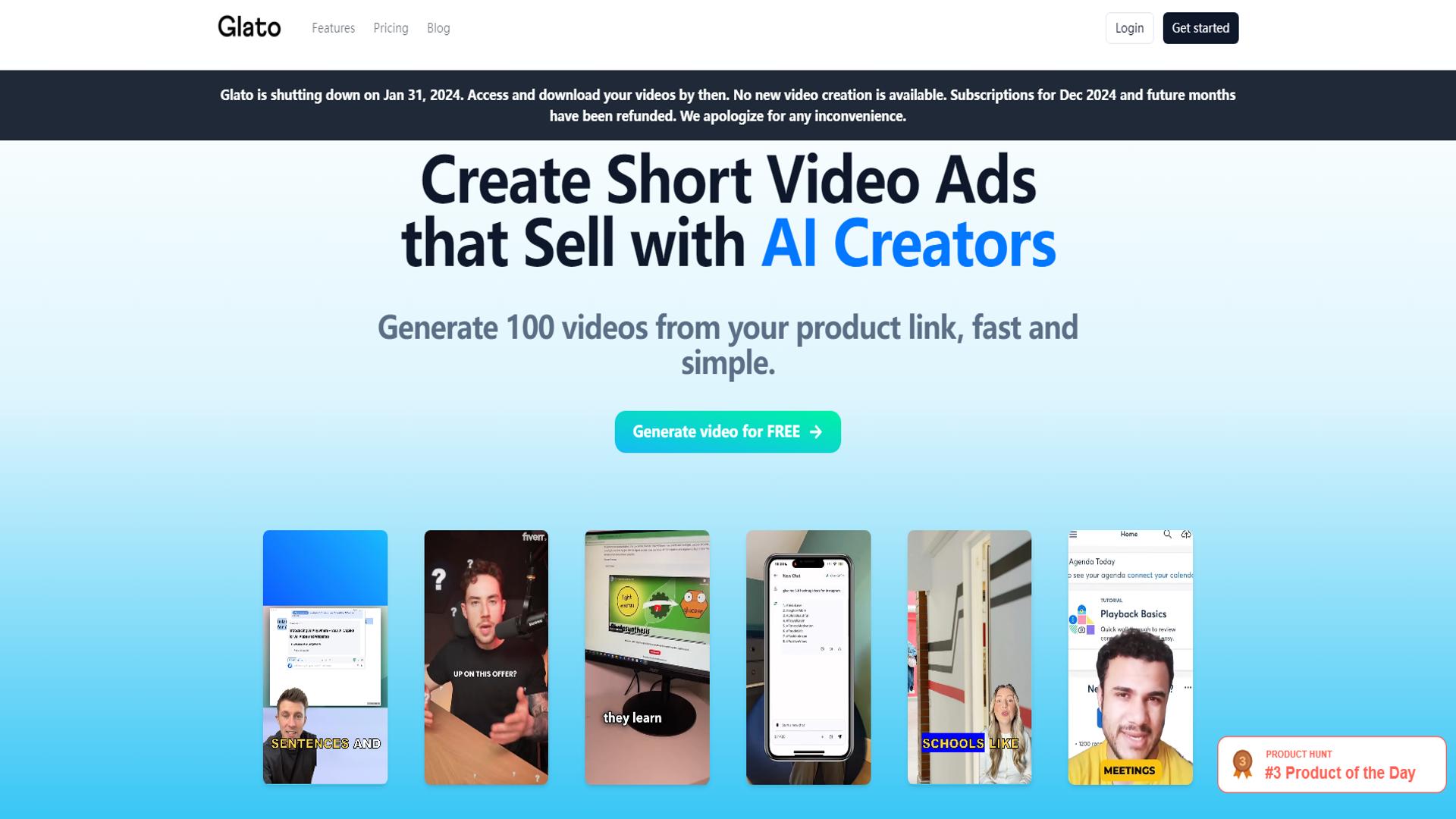 Glato AI - 使用AI快速生成高质量产品视频