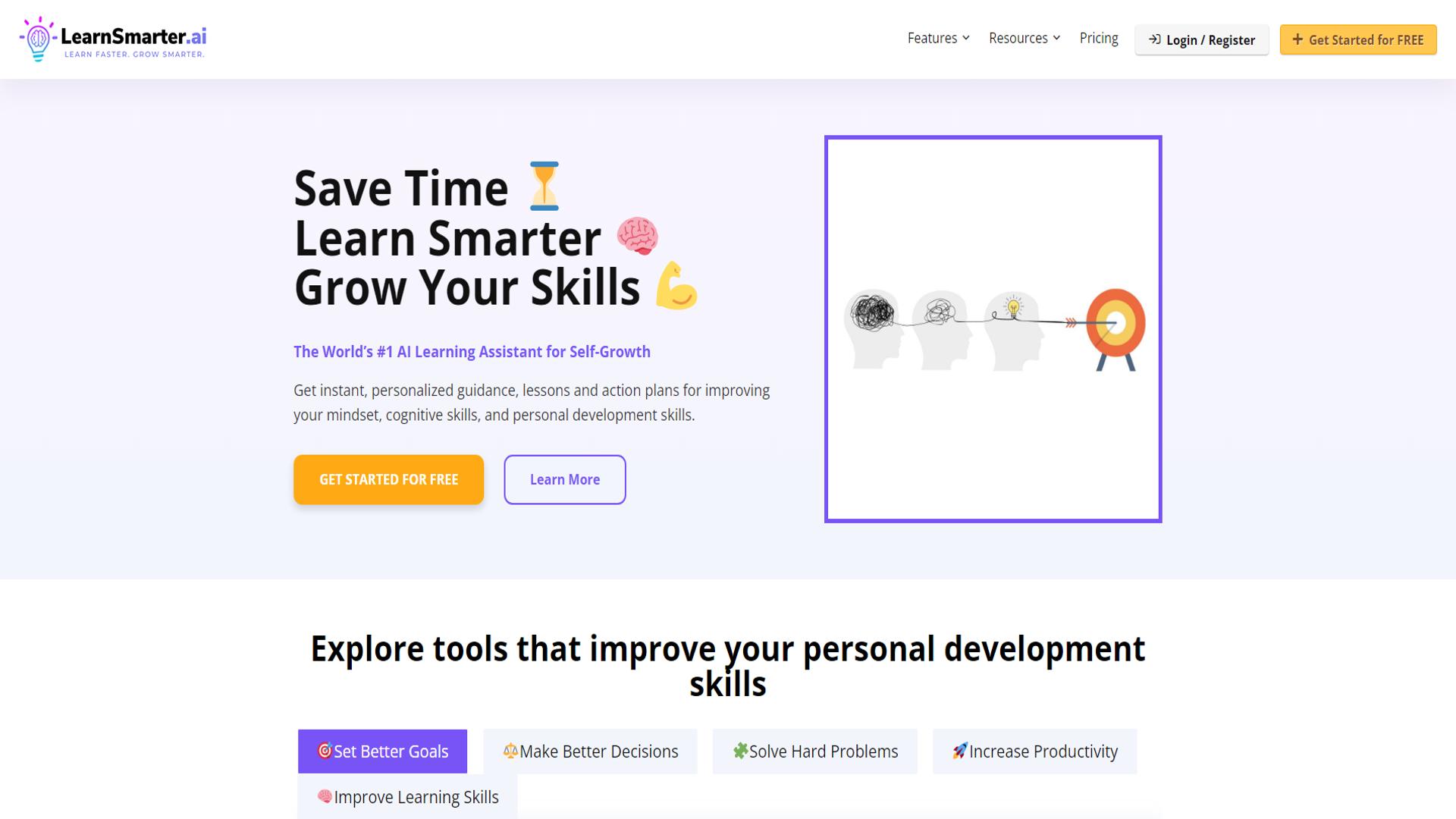 LearnSmarter.ai：AI助手提升自我成长与目标成功的学习平台。