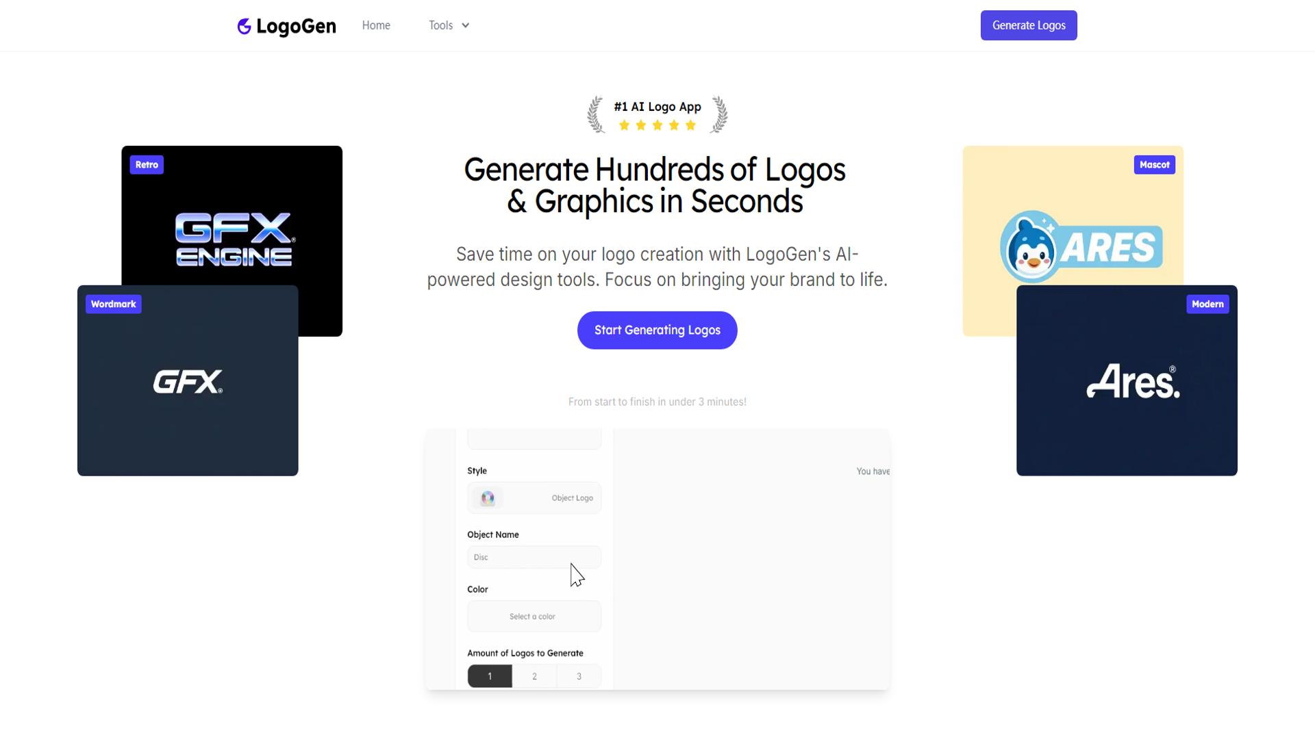 LogoGen | 专业徽标和图形的即时生成AI工具