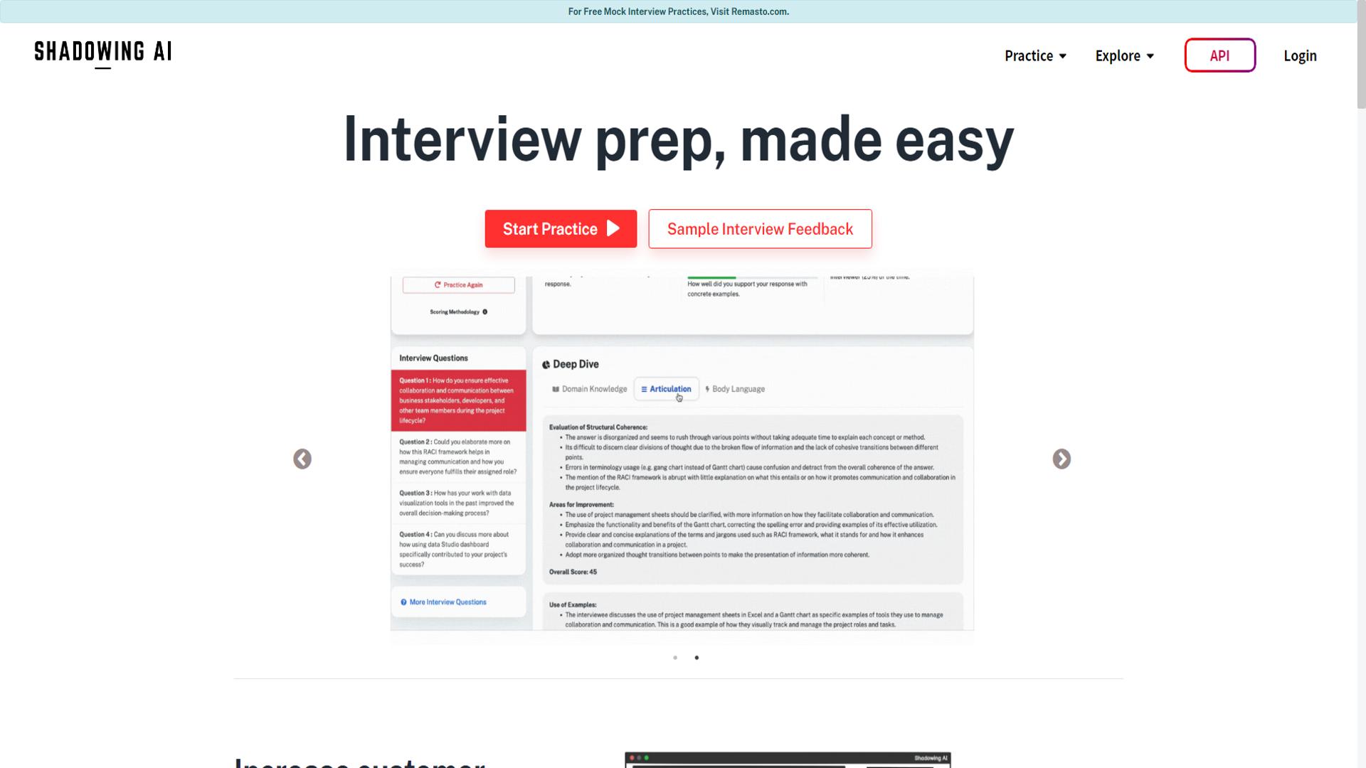 Shadowing AI - Interview Practice Platform with Continuous Feedback