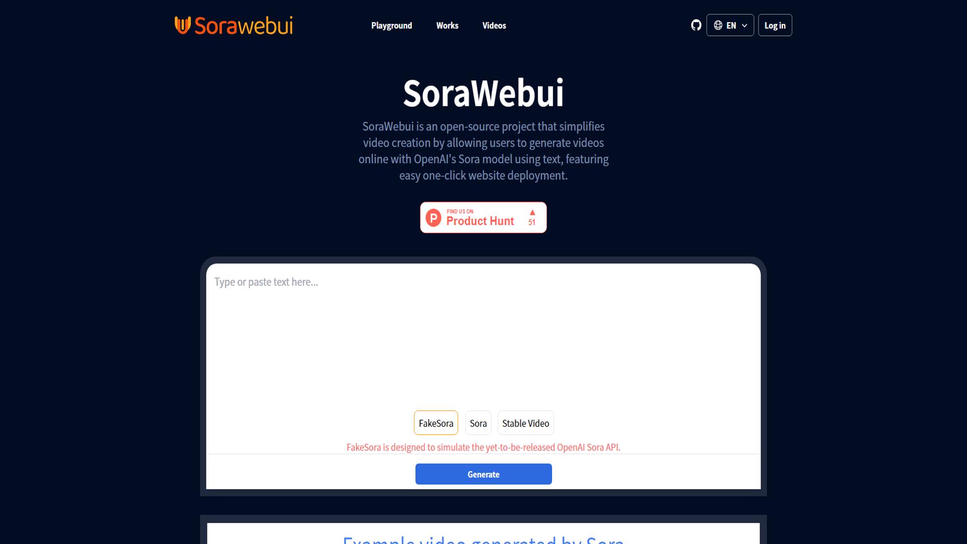 SoraWebui: Open Source Text-to-Video Webui with OpenAI's Sora Model.