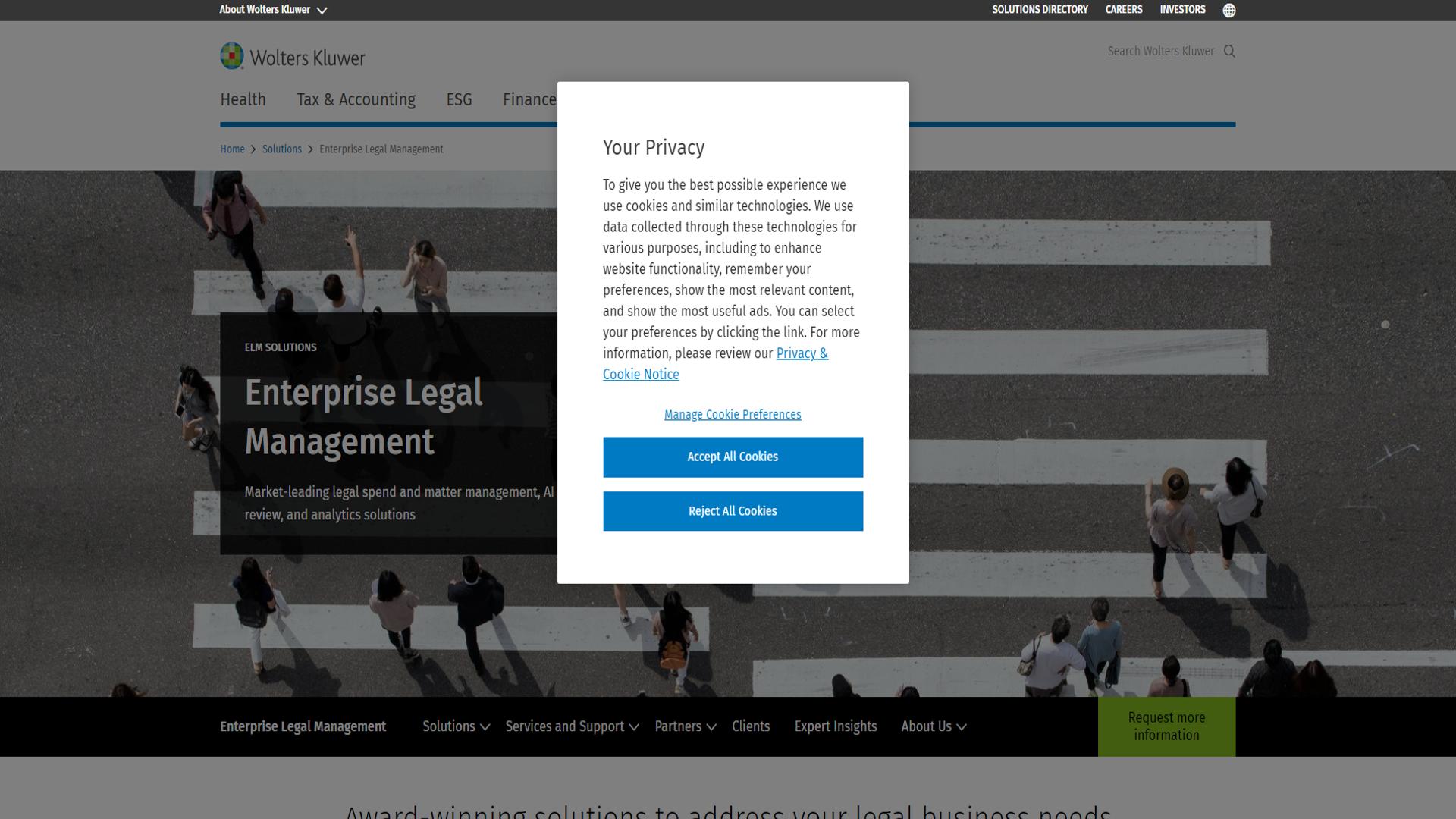 Enterprise Legal Management Software | ELM Solutions | Wolters Kluwer